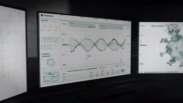 Automated process of new DNA analysis software scanning the molecules ...