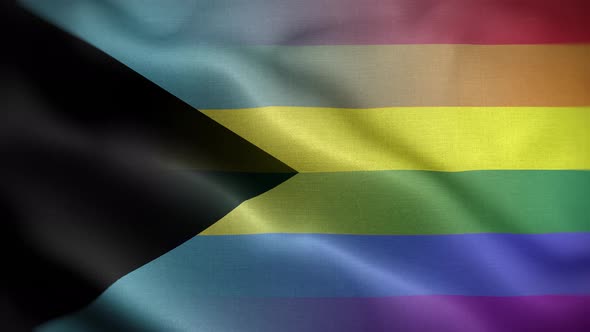 LGBT Bahamas Flag Loop Background 4K, Motion Graphics | VideoHive