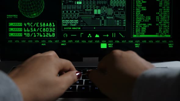 Hacker Hands Typing on Laptop Keyboard, Stock Footage | VideoHive