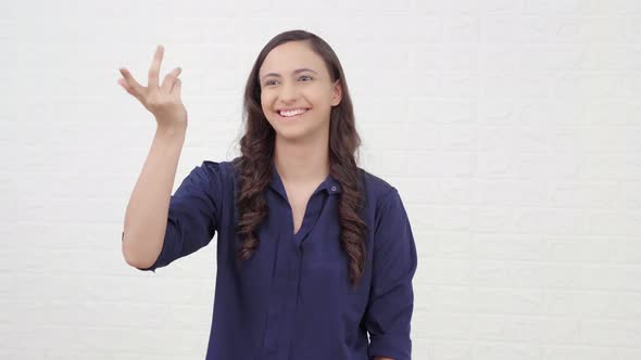 Indian girl appreciating someone, Stock Footage | VideoHive