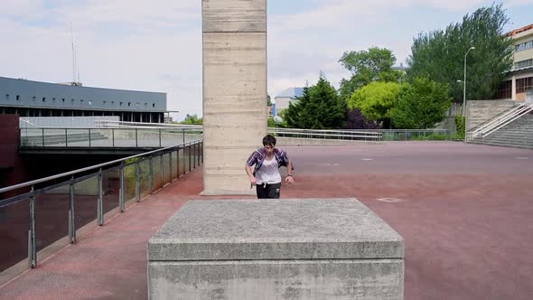 Athletic man showing free running tricks, Stock Footage | VideoHive