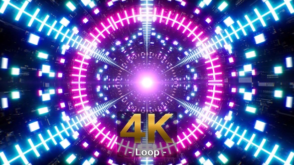 Neon Rail Tunnel, Motion Graphics | VideoHive