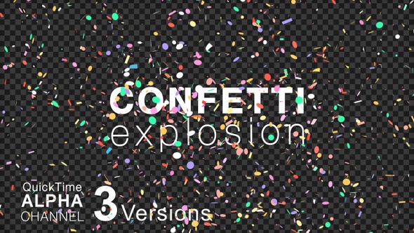 Explosion Confetti With 3 Versions, Motion Graphics | VideoHive