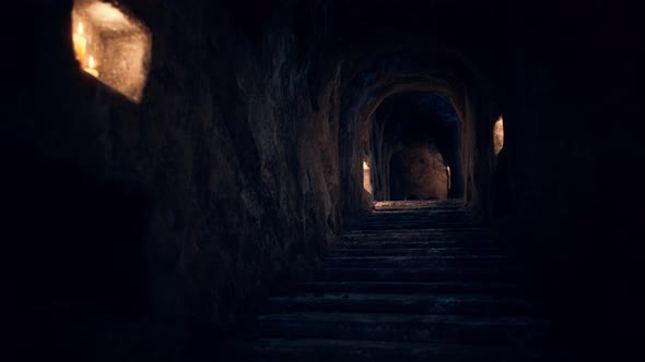 Old Dark Catacombs with Candles, Motion Graphics | VideoHive