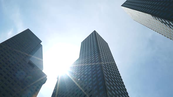 Time lapse of cloud moving pass over building skyscraper, Stock Footage