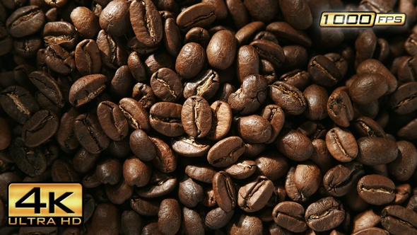 Rotating Coffee Beans - Aerial View, Stock Footage | VideoHive