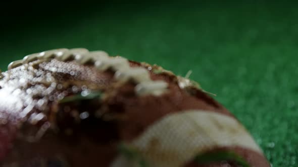 Close-up of dirty rugby ball, Stock Footage | VideoHive