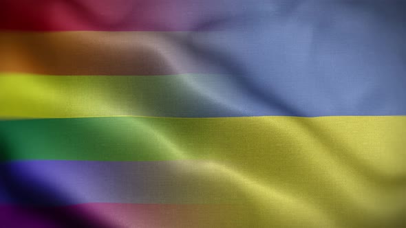 LGBT Ukraine Flag Loop Background 4K, Motion Graphics | VideoHive
