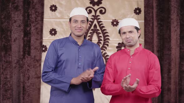 Two Muslim men clapping, Stock Footage | VideoHive