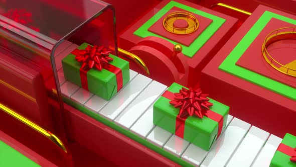 Gift boxes on conveyor belt, Motion Graphics | VideoHive
