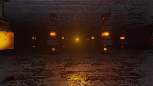 3D rendered animation, dark science fiction facility by westend61 ...