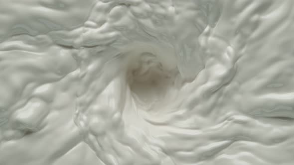 Super Slow Motion Shot of Fresh Cream Vortex at 1000 Fps, Stock Footage