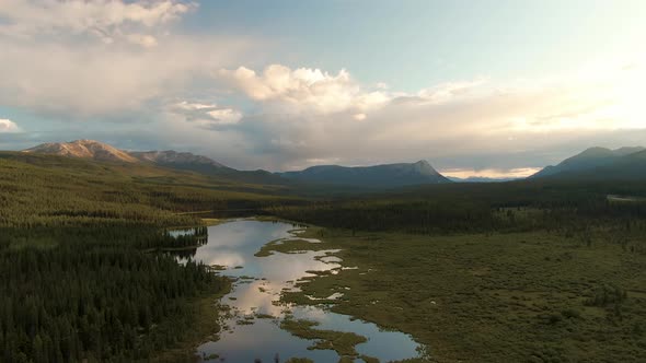 Peaceful Lake View From Above at Sunset, Stock Footage | VideoHive