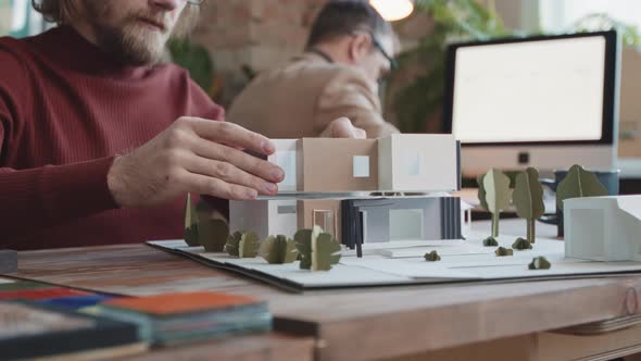 Architect Constructing 3D Layout of Building, Stock Footage | VideoHive