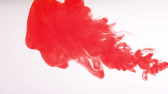 Red Color Paint Drops in Water Drop of Red Ink Color Falling on Water ...