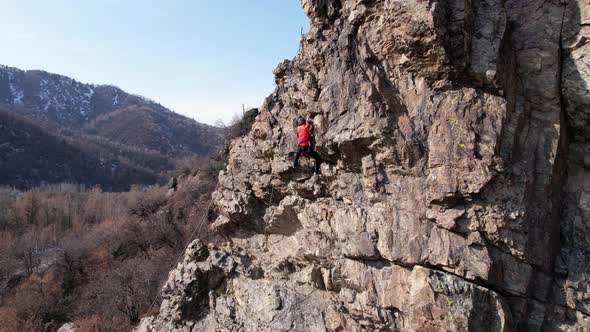 Rock Climbing Training on Steep Slope in Mountains, Stock Footage ...