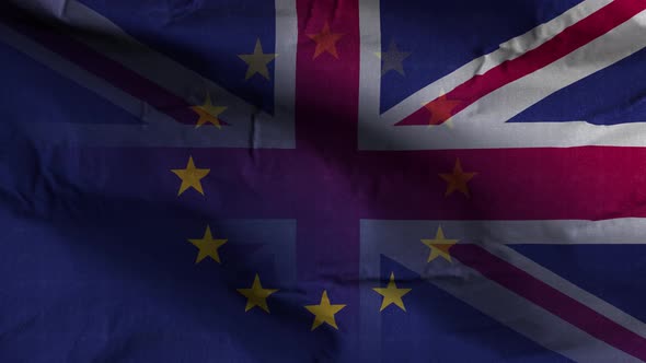 EU UK Flag Textured Waving Background 4K, Motion Graphics | VideoHive