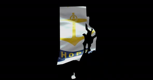 Rhode Island state flag waving animation background, Motion Graphics