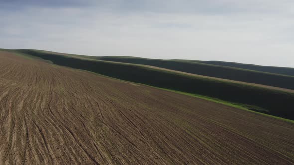 Tilled Farm Land Aerial View at Highlands, Stock Footage | VideoHive
