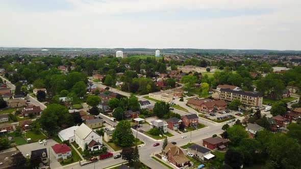 Aerial view of a small suburban town., Stock Footage | VideoHive