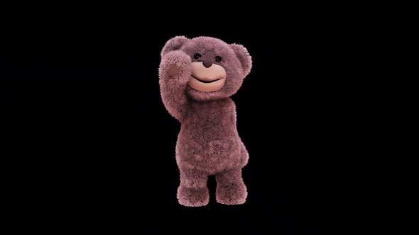 Teddy Bear Hello Loop On Alpha Channel, Motion Graphics | VideoHive
