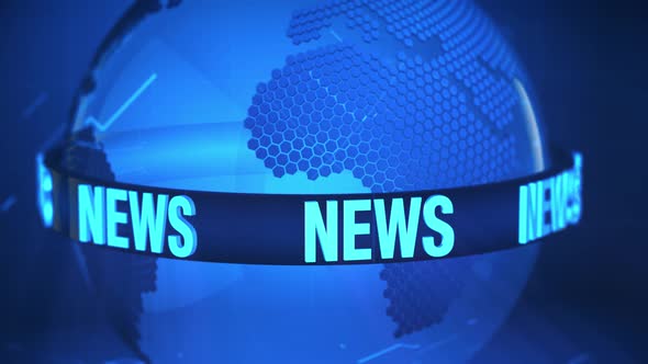 Digital World Map News Studio Background Loop N1020, Motion Graphics