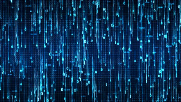 Digital Rain Information Flow Data Flow Binary Digital String Big Data Background, Motion Graphics