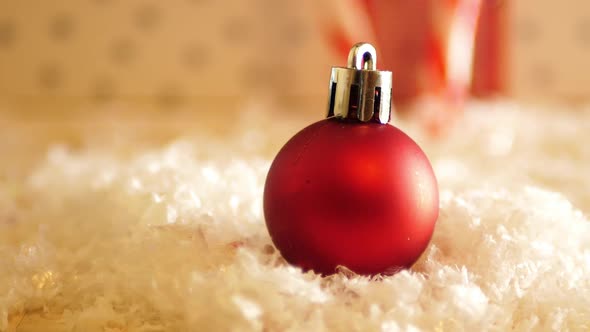 Single red bauble slider shot, Stock Footage | VideoHive