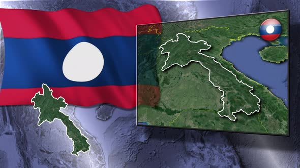 Laos Flag And Map Animation, Motion Graphics | VideoHive