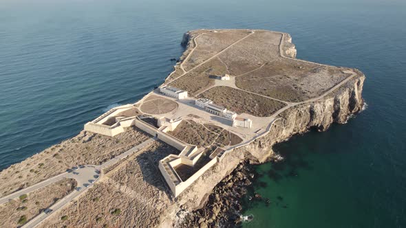 Sagres Fortress, sea fort in Cape Sagres, Algarve, Portugal. Aerial ...