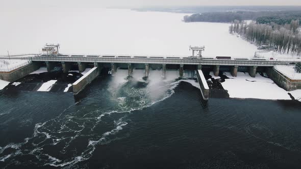 Hydroelectric Dam with Flowing Water Through Gate, Stock Footage ...