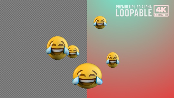 3D Laughing Emoji Animation Alpha Channel, Motion Graphics | VideoHive