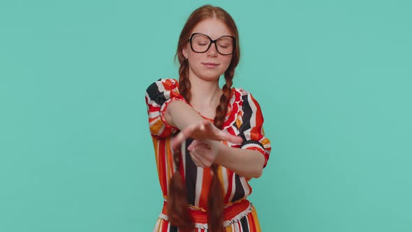 Mime Young Adult Girl Pulling an Imaginary Unreal Invisible Rope ...