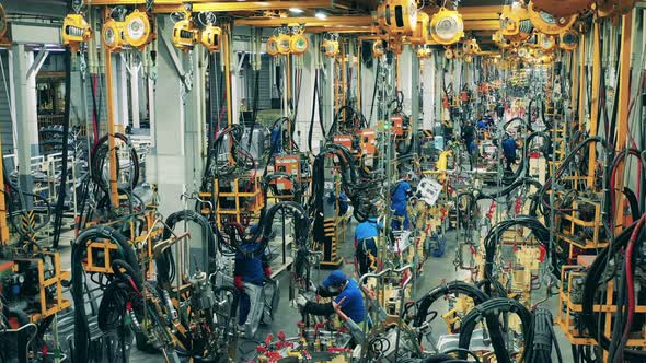 Fast Motion of a Working Process in the Car-making Factory, Industrial ...