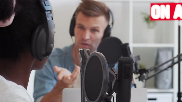 Host Interviewing Guest on Air on Radio, Stock Footage | VideoHive