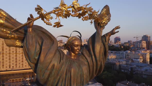 Closeup Berehynia Statue As a Symbol of Ukraine Independence by ...