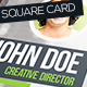 Square fresh Business Card with Personal Photo, Print Templates ...