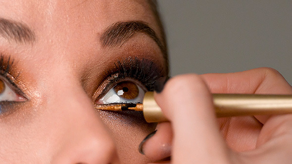 Makeup Artist Doing Eye Makeup, Stock Footage | VideoHive