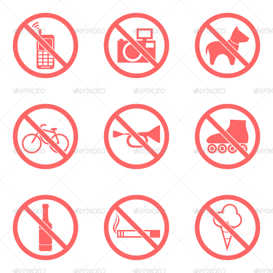 Icons Prohibition, Vectors | GraphicRiver