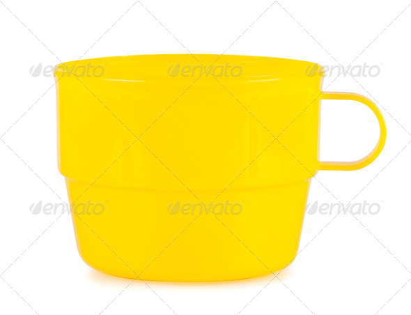 Yellow plastic cup Stock Photo by Alexlukin | PhotoDune