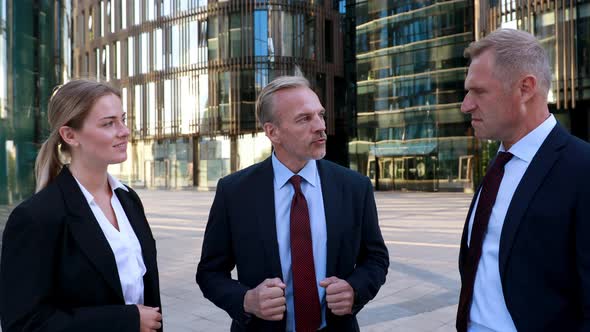 Boomer Businessman in Suit Pitching an Idea Improving Oratory Skills ...