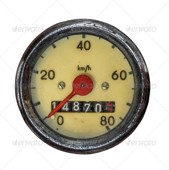 Isolated Vintage Speedometer Stock Photo by mrdoomits | PhotoDune