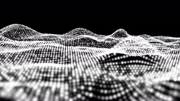 Abstract digital particle wave, White Particle Wave Background ...