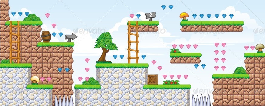 Platformer Game Tile Set 13, Game Assets | GraphicRiver