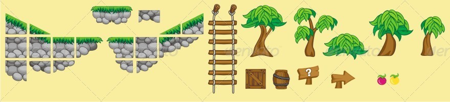 Platformer Game Tile Set 7, Game Assets | GraphicRiver