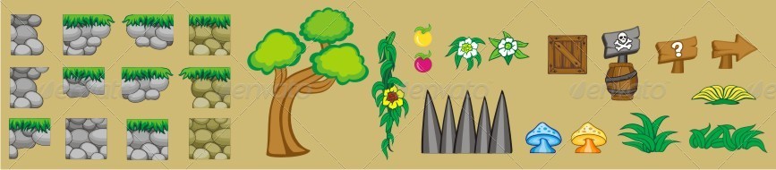 Platformer Game Tile Set 6, Game Assets | GraphicRiver