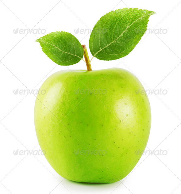 Green apple with handle Stock Photo by Alexlukin | PhotoDune