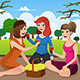 Women having a Picnic, Vectors | GraphicRiver