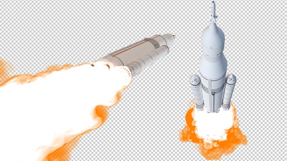 White Rocket Flying Isolated, Motion Graphics | VideoHive