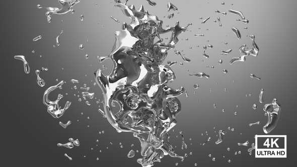 Liquid Metal Ball Splash Collision 4 K, Motion Graphics | VideoHive